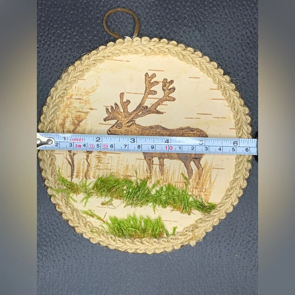 Handmade | Wall Decor | Handmade Birch Bark Pyrography Reindeer In ...